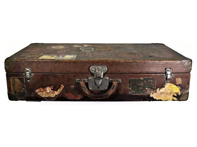 Maleta Louis Vuitton Vintage Años 20 Brown Cloth ref.2564177 - Joli Closet