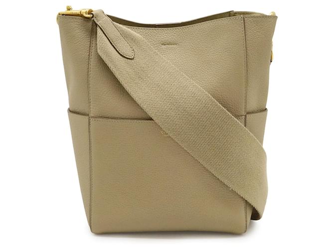 Céline Celine Leather Sangle Bucket Small Shoulder Bag Brown Beige Pony ...