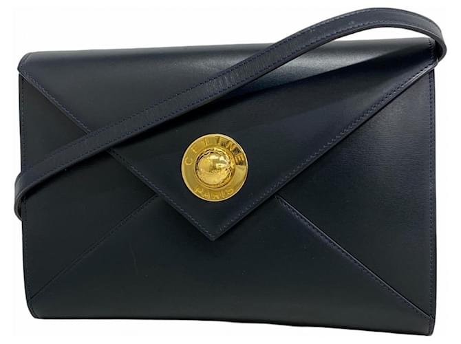 Céline Celine Navy Leather Shoulder Bag Navy blue ref.2571713 - Joli Closet