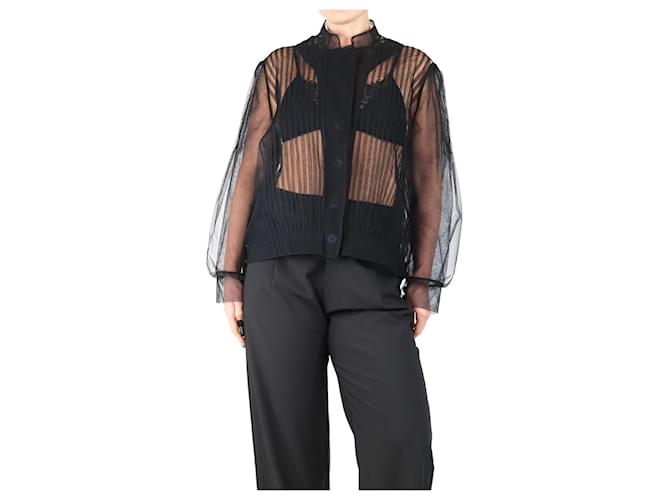 Simone Rocha Black sheer mesh jacket - size UK 12 Polyamide ref.2572833 ...