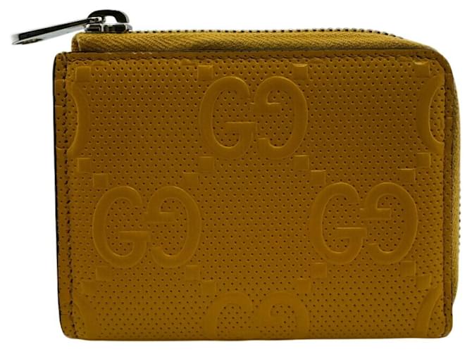Gucci GG Embossed Leather Coin Purse Yellow ref.2579554 - Joli Closet