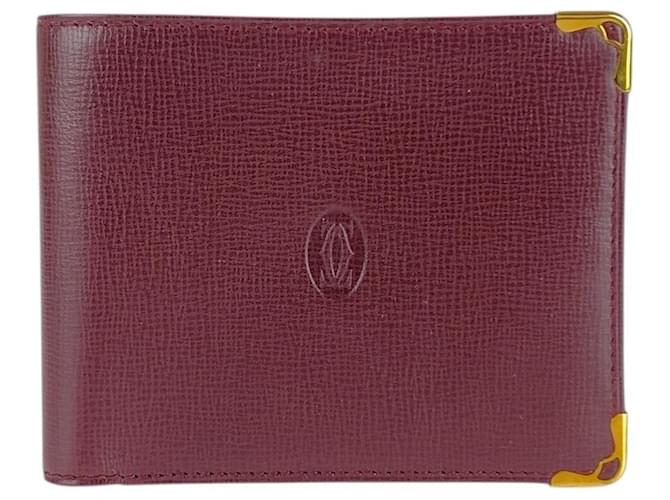 Cartier Must Line Bordeaux Leather Wallet Dark red ref.2589763 - Joli ...
