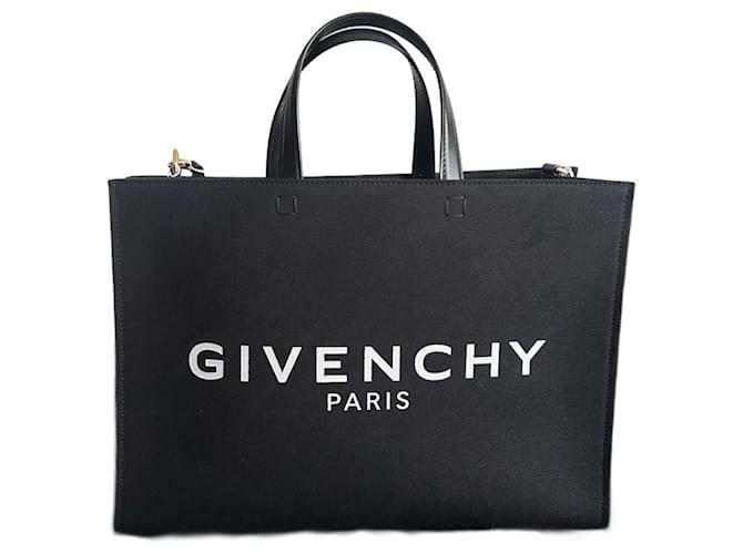 Givenchy Totes Black Leather Cotton Linen ref.2593092 - Joli Closet