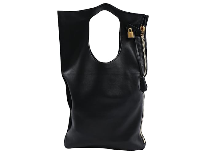 Tom Ford Large Alix Fold Over Tote Bag in Black Leather ref.2607362 ...