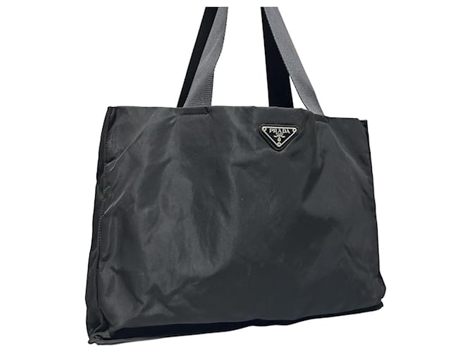 Prada Nylon Black Logo Nylon Tote Shoulder Bag ref.2615590 - Joli Closet