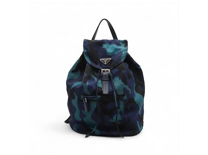 Prada Tessuto Nylon Camouflage Backpack Blue ref.2618765 - Joli Closet