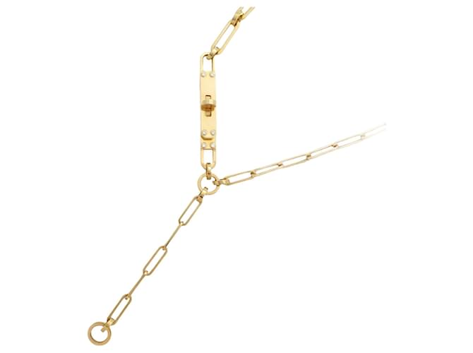 Hermes Hermès Kelly Lariat Necklace in 18K Yellow Gold with Diamond ref ...