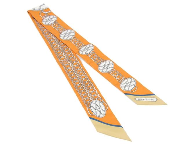 Hermes Hermès LIFT PROFILE Twilly Scarf Multiple colors Beige Orange ...