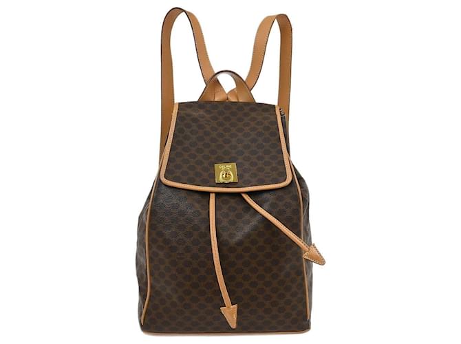 Céline Celine Folco Backpack Triomphe Coated Canvas Mini Brown Plastic ...