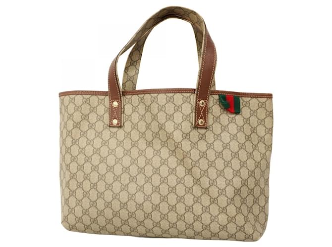 Gucci GG Supreme Sherry Line Tote Bag Brown Plastic ref.2647029 - Joli ...