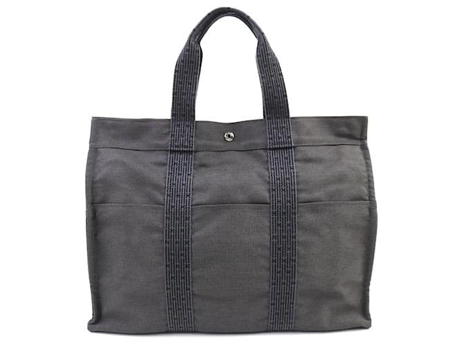 Hermès Hermes Her Line Canvas Tote Bag Brown Grey Cloth ref.2659351 ...