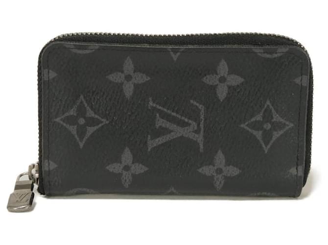 Louis Vuitton Zippy Coin Purse Vertical Monogram Coin Case Black Cloth ...