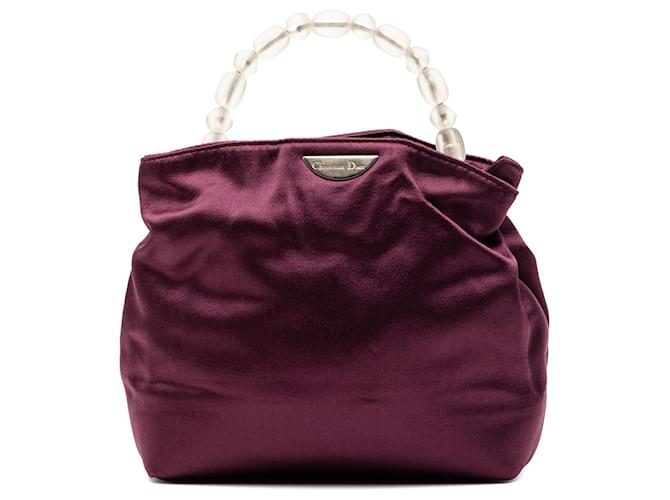 Dior Purple Mini Satin Malice Pearl Handbag Cloth ref.2675117 - Joli Closet