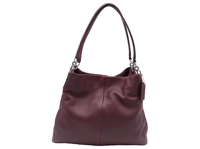 Coach Madison Small Phoebe Shoulder in Burgundy Leather Red Dark red ...