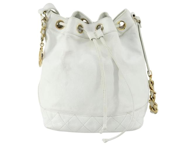 Chanel Vintage CC Drawstring Bucket Bag Leather (Sold) - Joli Closet