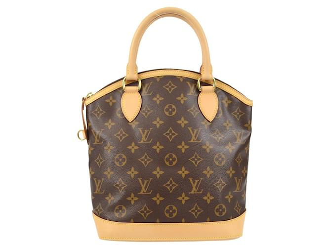 Louis Vuitton Lockit Handbag Monogram Canvas Vertical Brown Cloth ref ...
