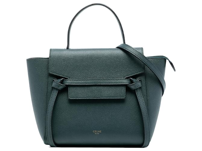 Céline Celine Green Nano Grained Calfskin Belt Bag (Sold) - Joli Closet