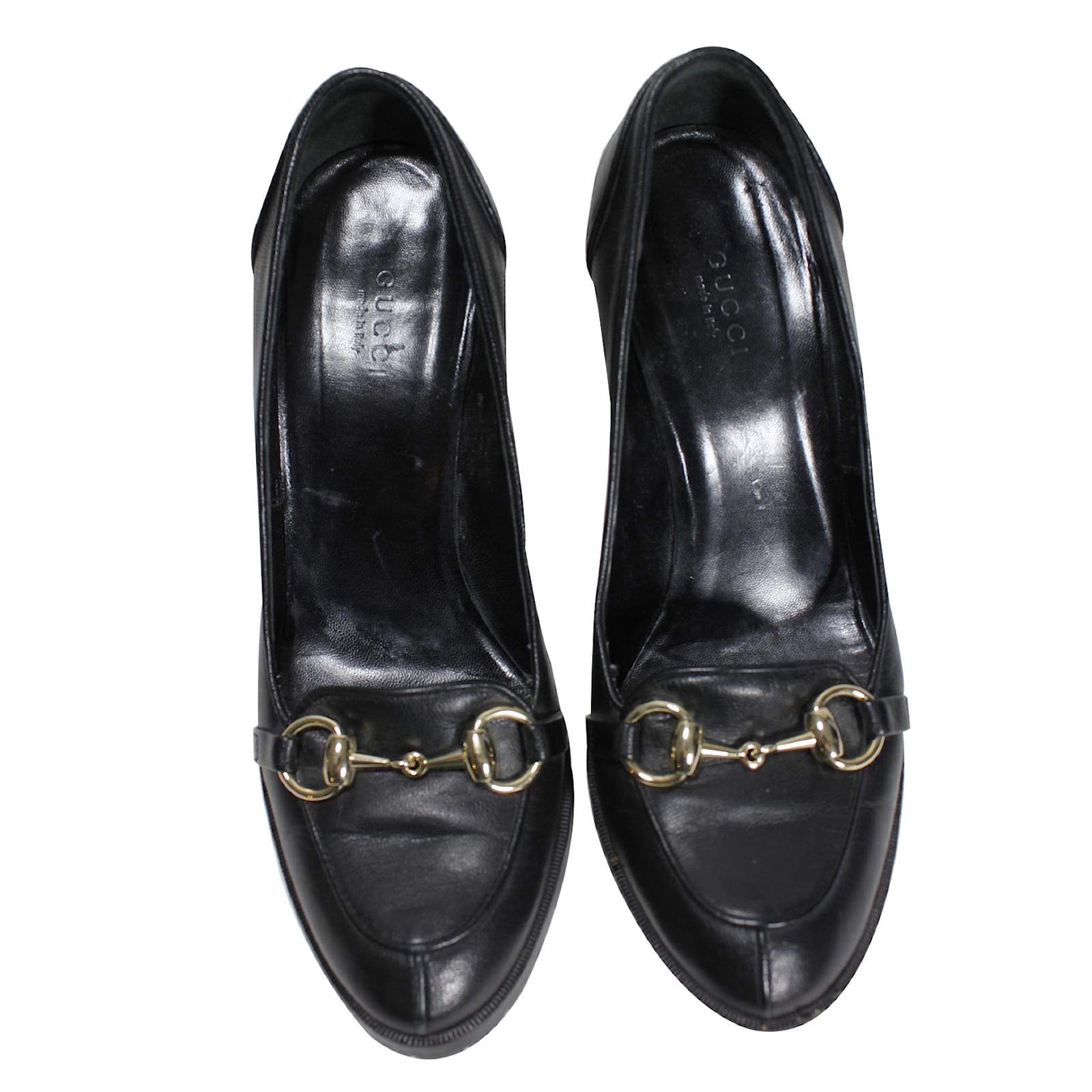 Gucci Escarpins style mocassin Cuir Noir ref.11246 - Joli Closet