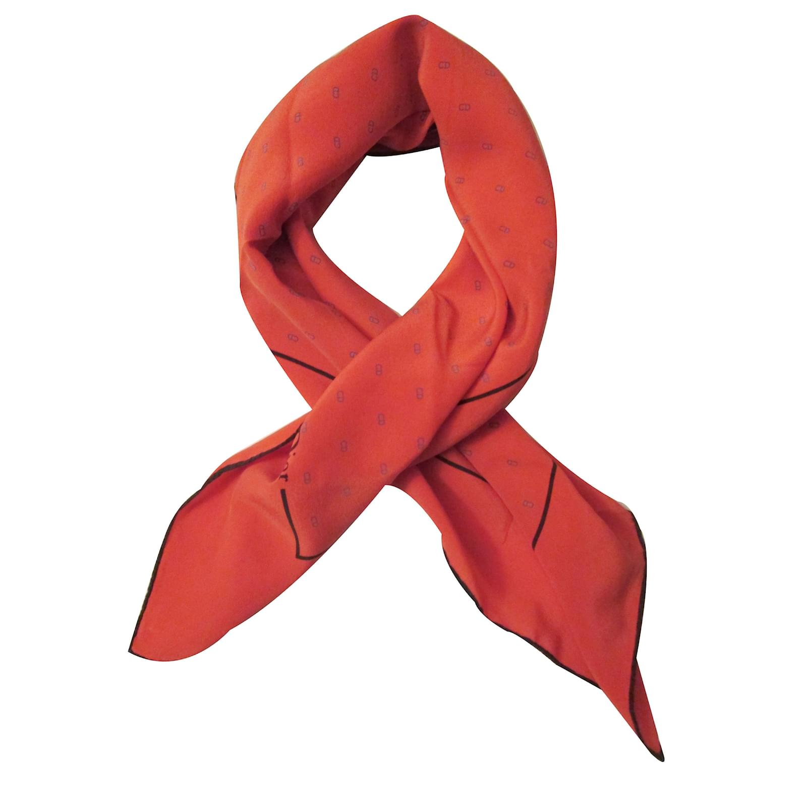 Christian Dior Scarves Red Silk ref.13158 - Joli Closet