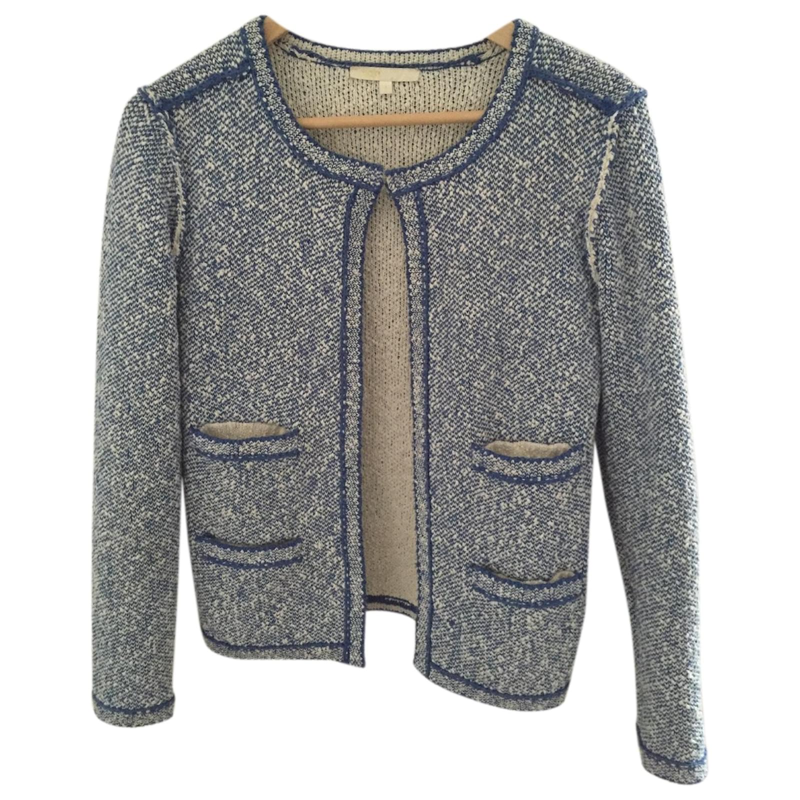 Maje Jackets Blue Cotton ref.14871 - Joli Closet