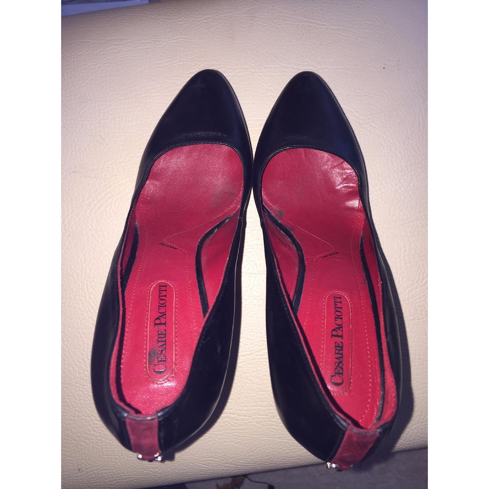 Cesare Paciotti Heels Black Leather ref.19161 - Joli Closet