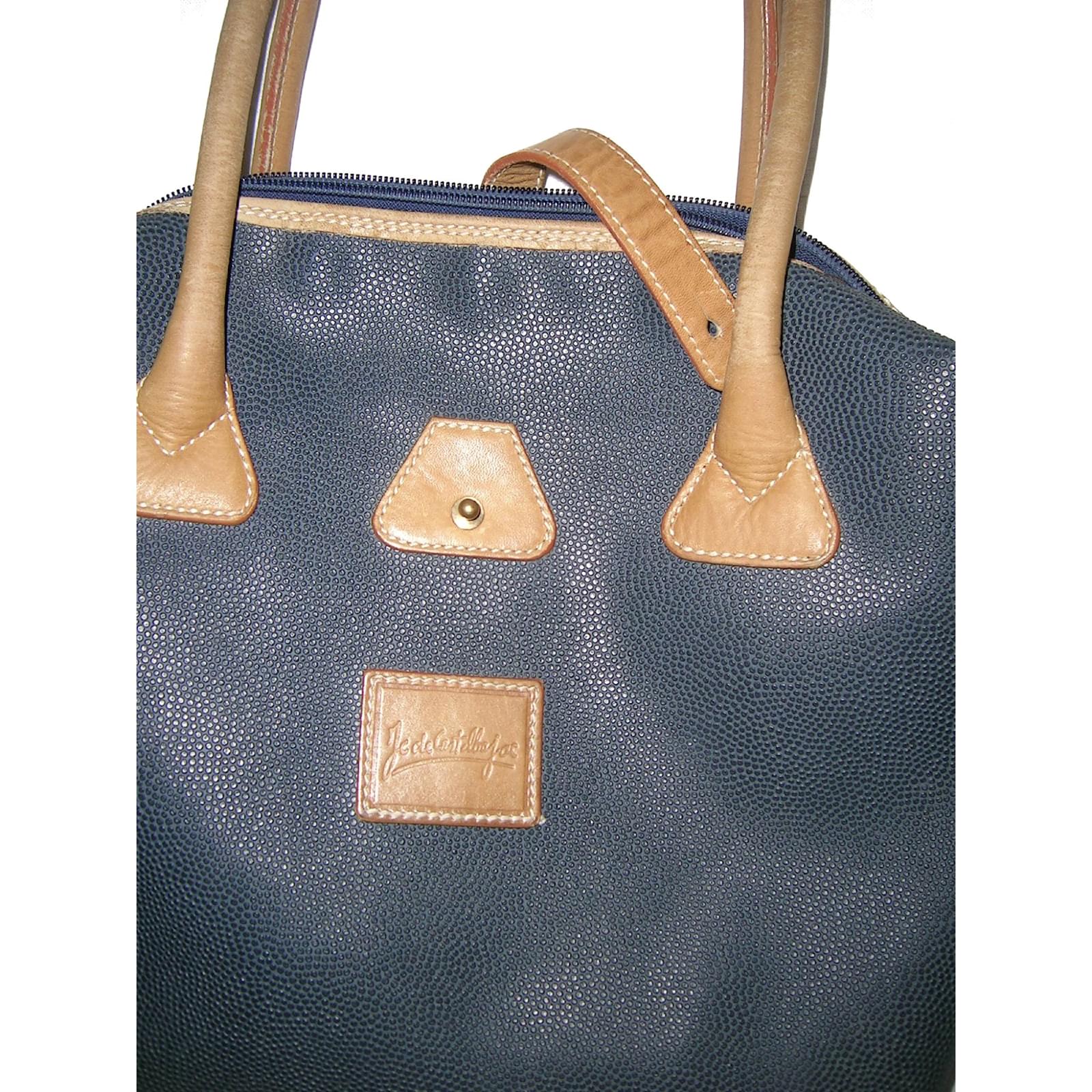 Jc De Castelbajac Sac à main vintage Cuir Bleu ref.23009 - Joli Closet