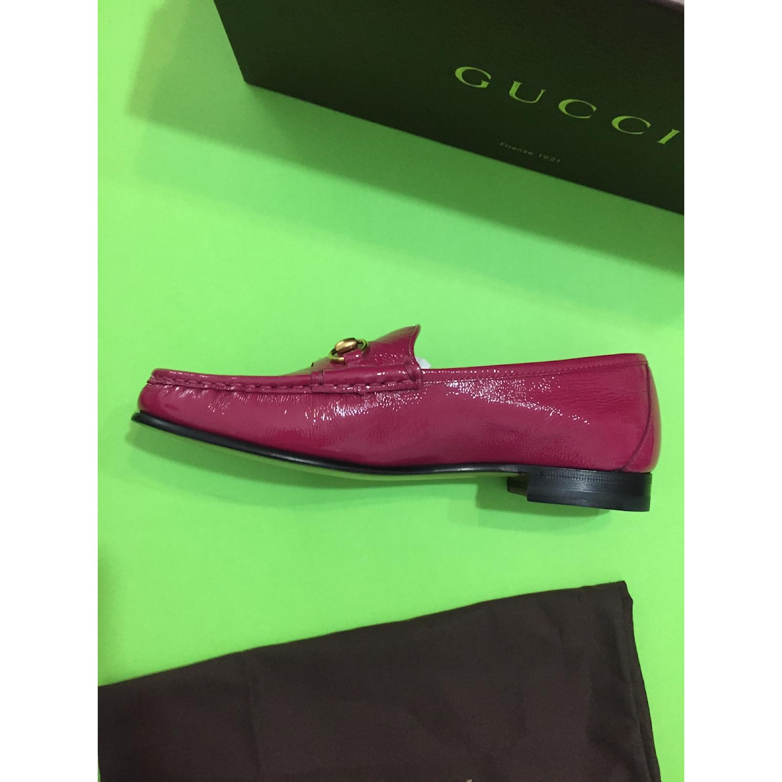 Mocassins Gucci Mocassins Cuir Rose ref.23617 - Joli Closet