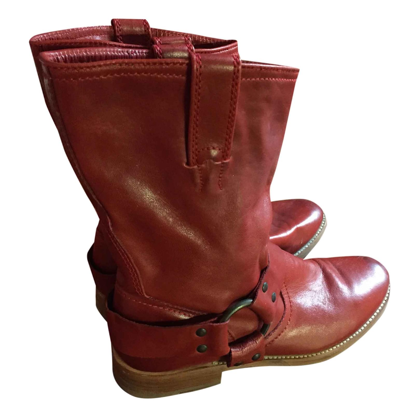 Frye Boots Red Leather ref.27108 - Joli Closet