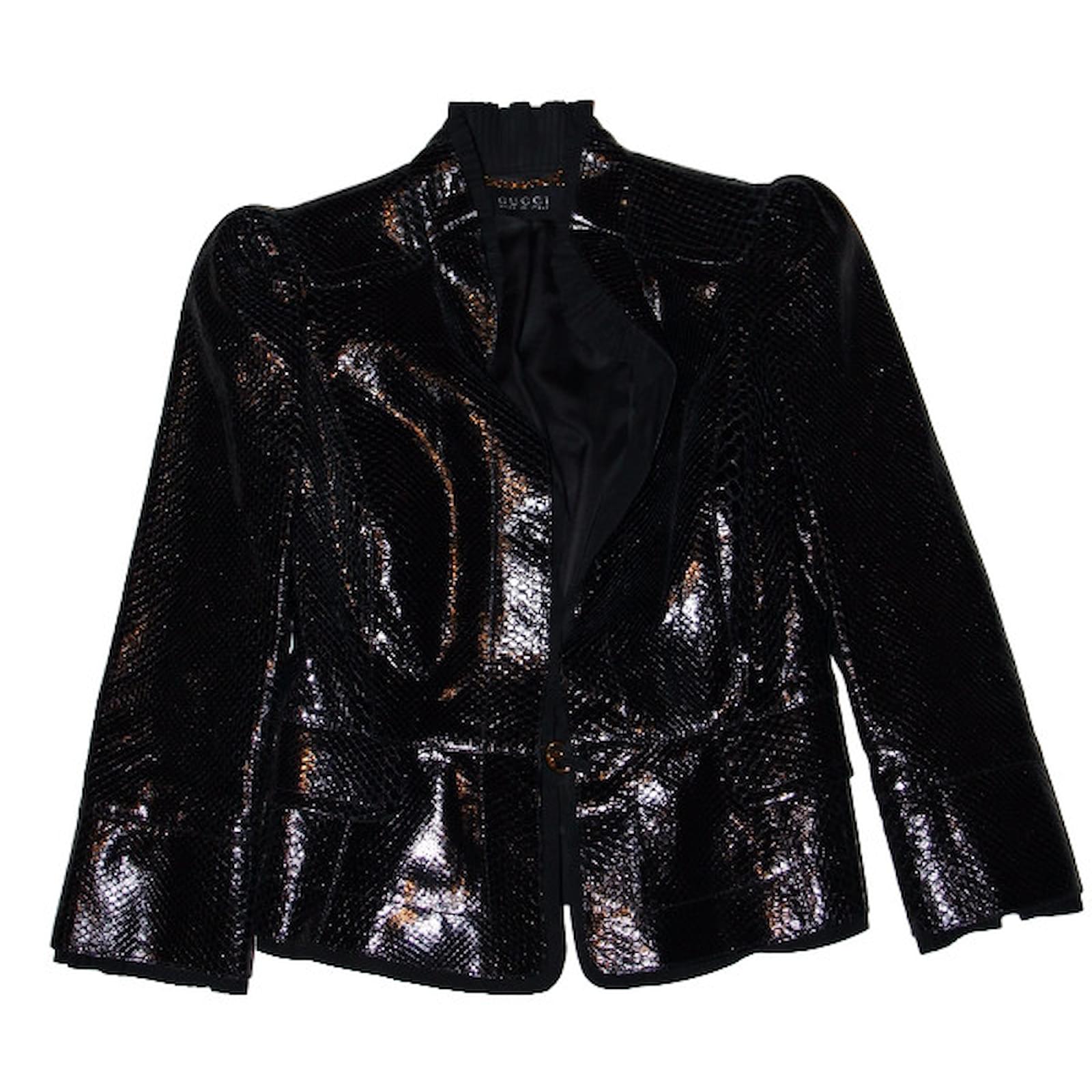 Gucci python jacket Black Exotic leather ref.29863 - Joli Closet