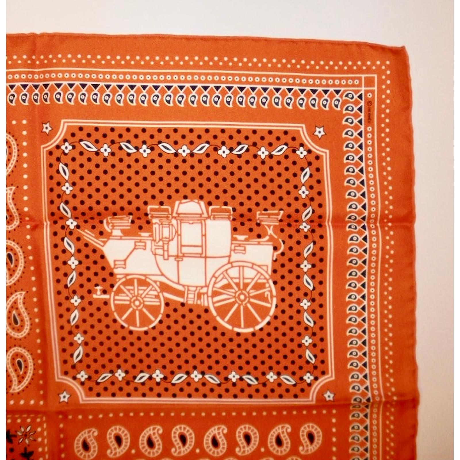 Hermès ÉCURIES PARISIENNES (Édition limitée) Orange Silk ref.33526 ...