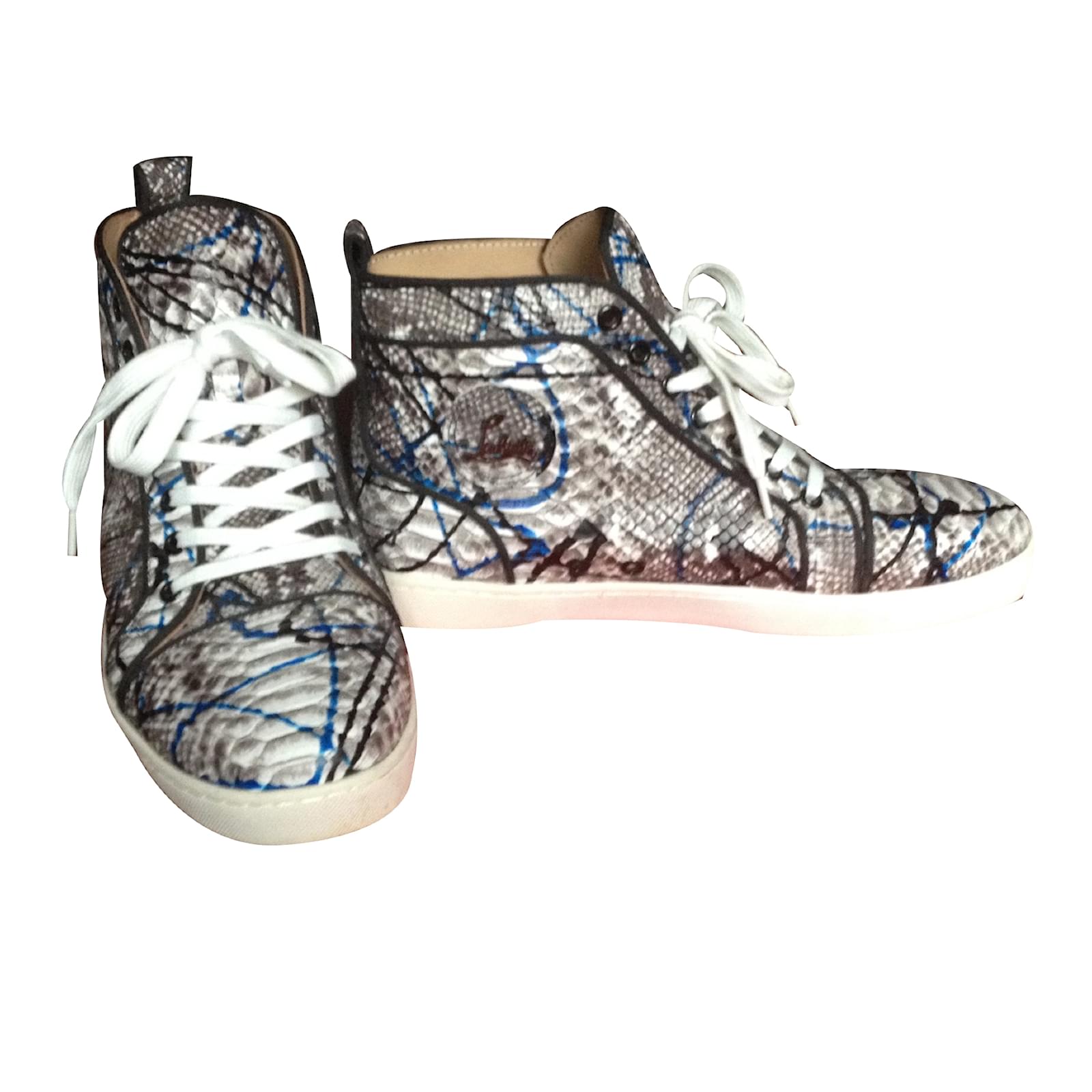 Christian Louboutin Vulcano Python Cuir Multicolore ref.35494 - Joli Closet