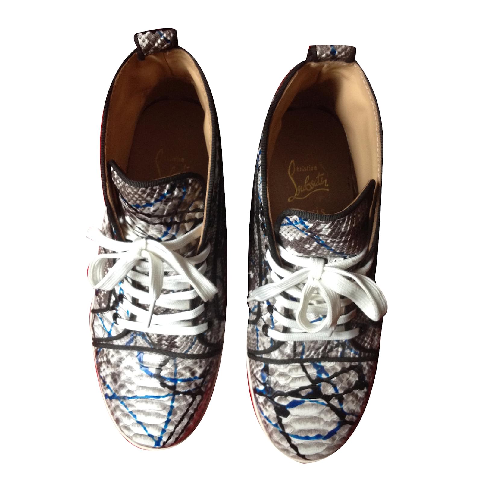 Christian Louboutin Vulcano Python Cuir Multicolore ref.35494 - Joli Closet