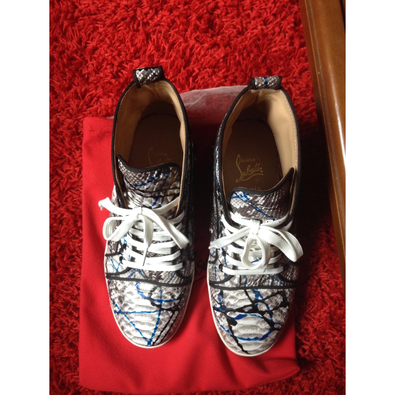 Christian Louboutin Vulcano Python Cuir Multicolore ref.35494 - Joli Closet