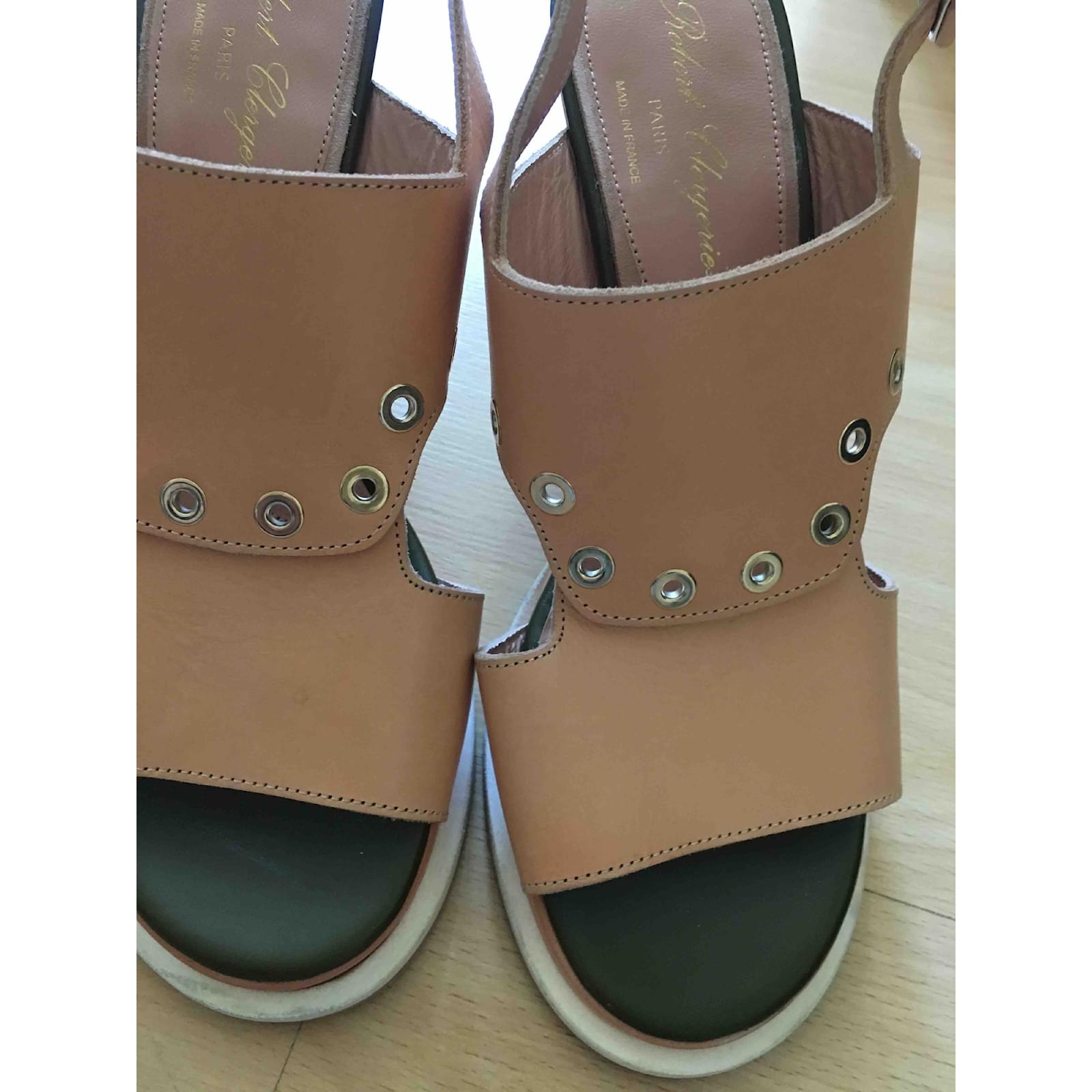 Robert Clergerie Sandales Cuir Caramel ref.40562 - Joli Closet