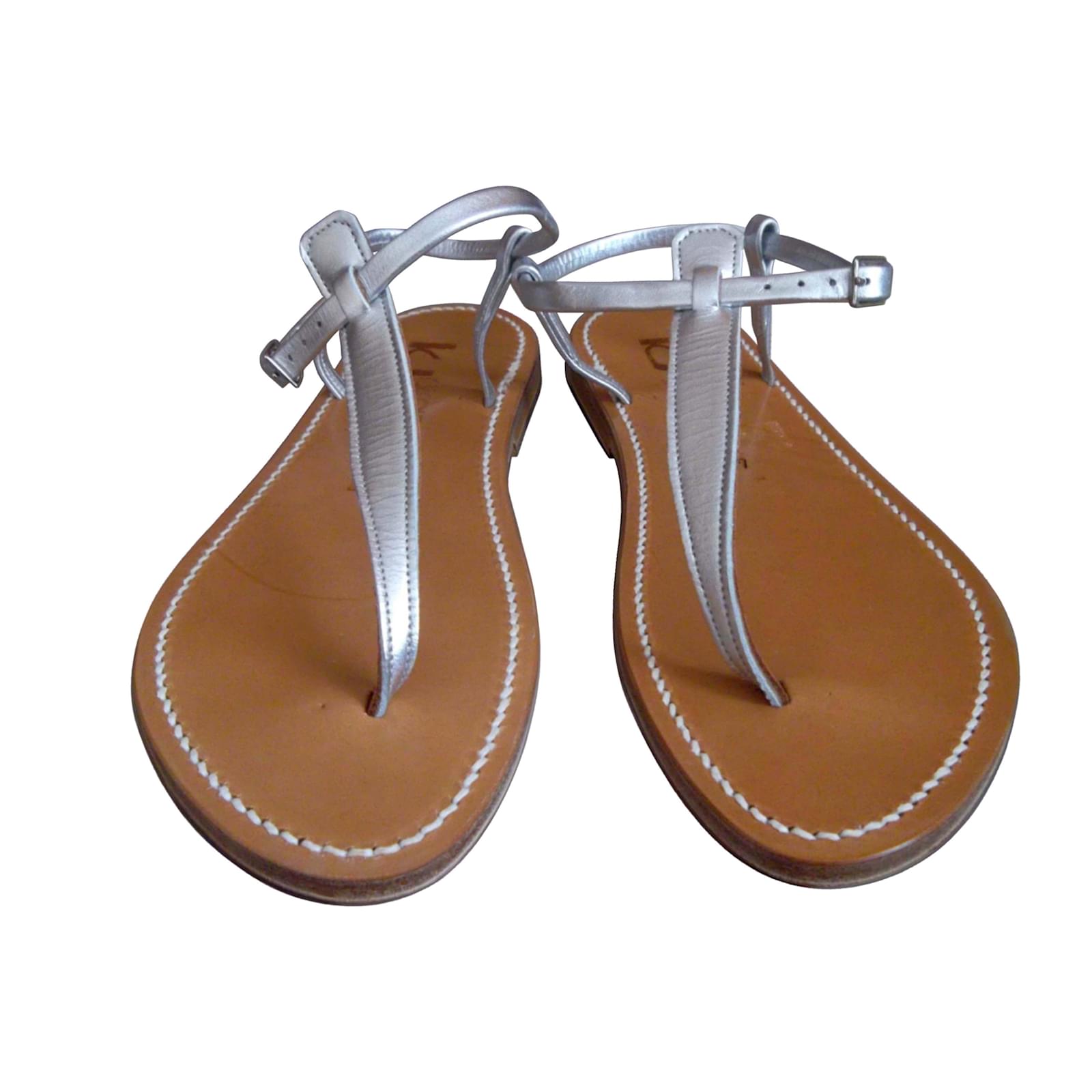 K Jacques PICON ARGENT Cuir Argenté ref.41859 - Joli Closet