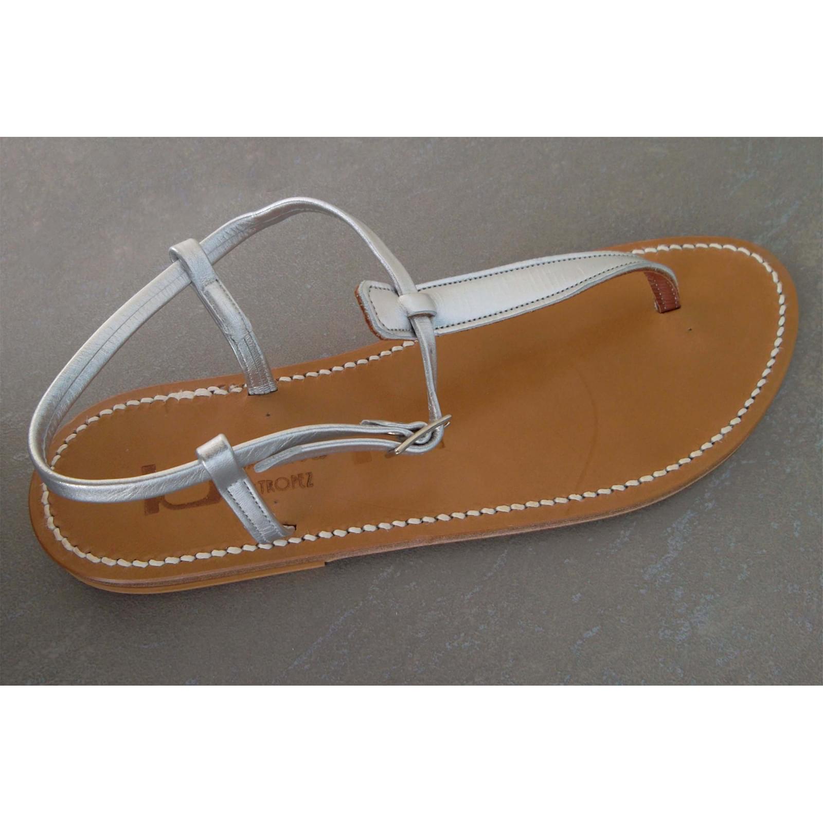 K Jacques PICON ARGENT Cuir Argenté ref.41859 - Joli Closet