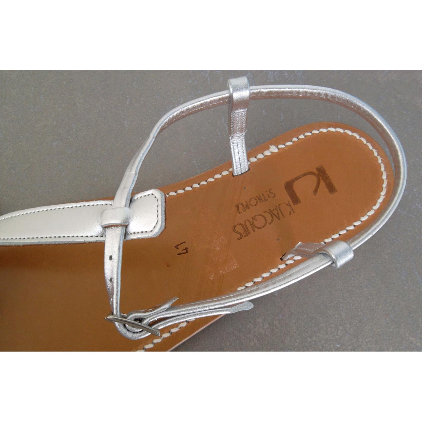 Sandales K Jacques PICON ARGENT Cuir Argenté ref.41859 - Joli Closet
