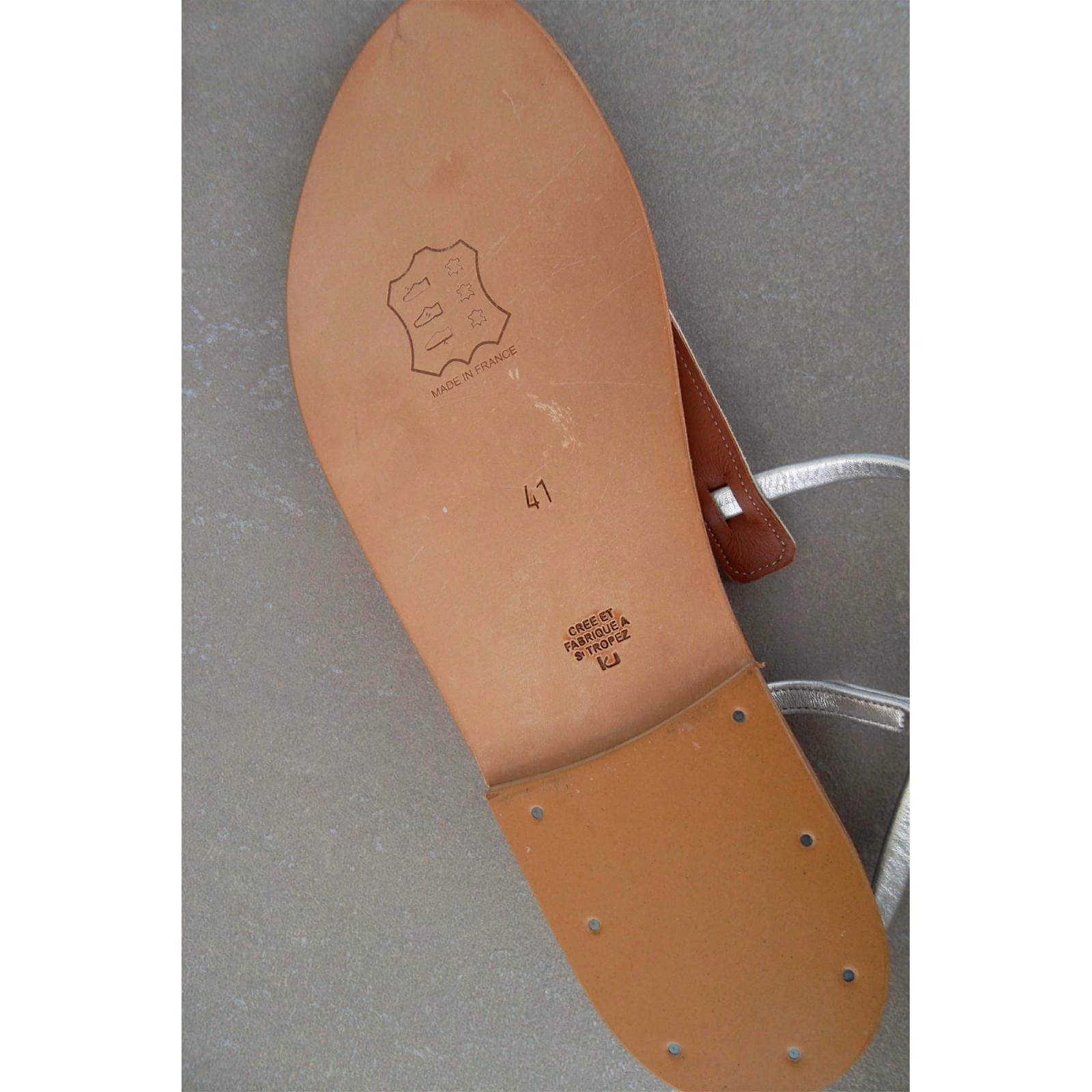 Sandales K Jacques PICON ARGENT Cuir Argenté ref.41859 - Joli Closet