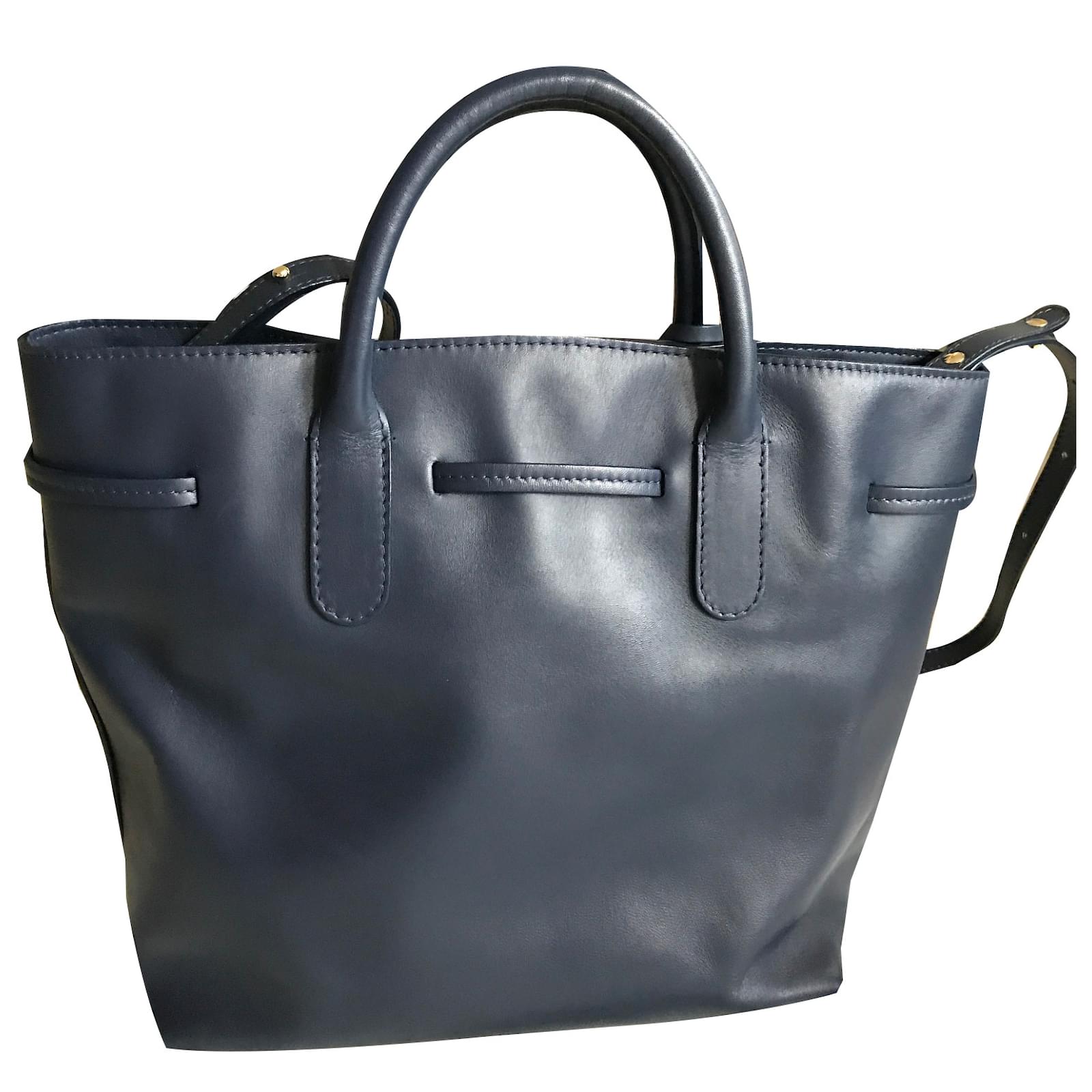 Repetto Sac à main Cuir Bleu Marine ref.44800 - Joli Closet