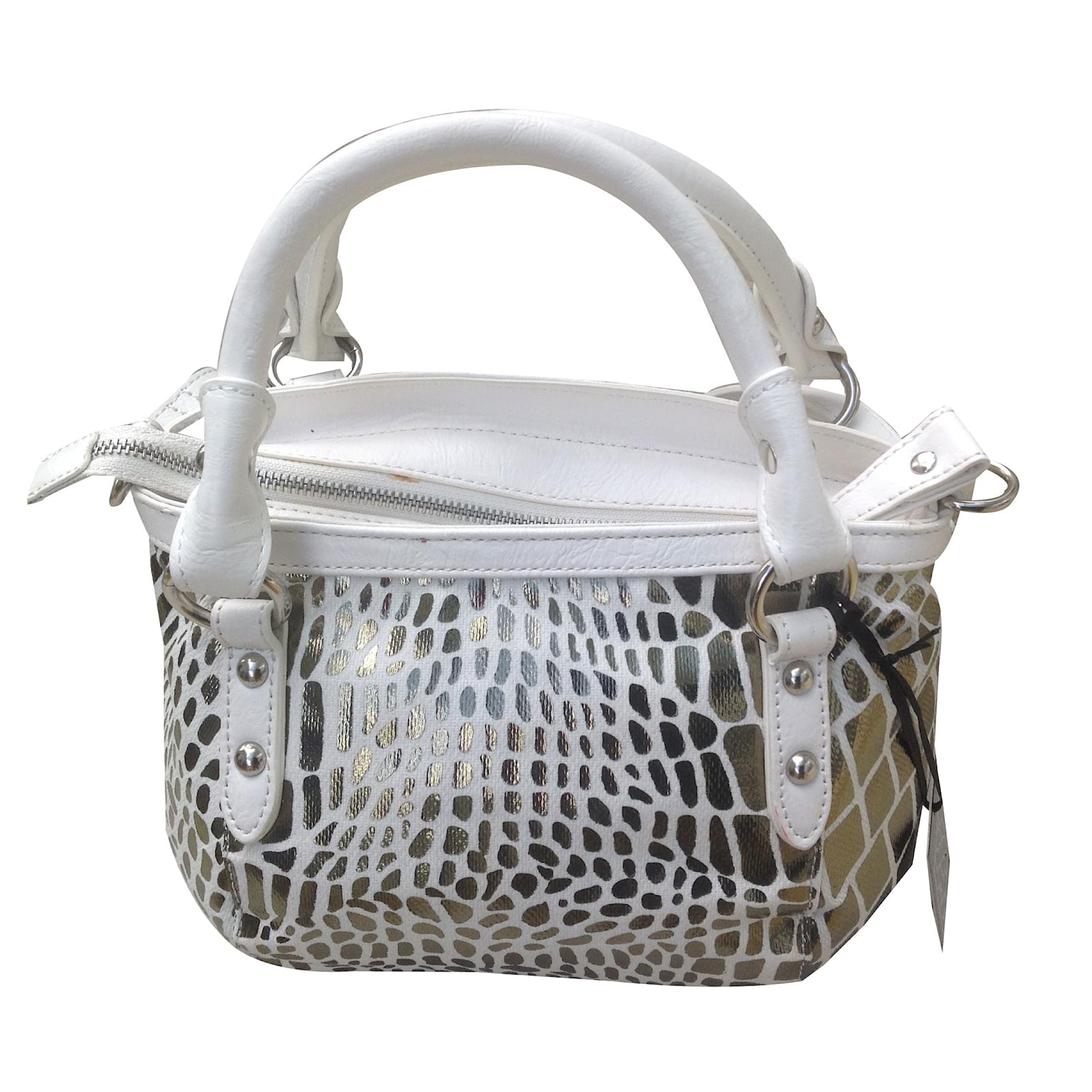 ROCCOBAROCCO Handbags Handbags Leather Silvery ref.44900 - Joli Closet