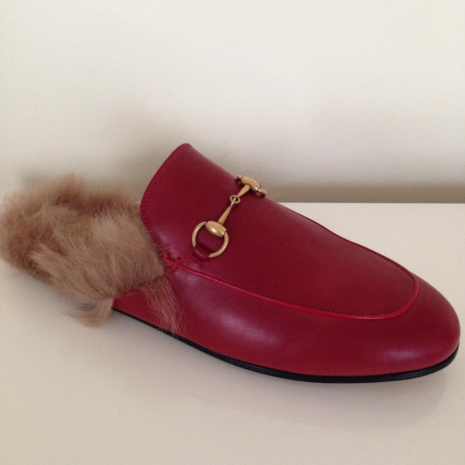 Gucci Mules Dark red Leather ref.45831 - Joli Closet