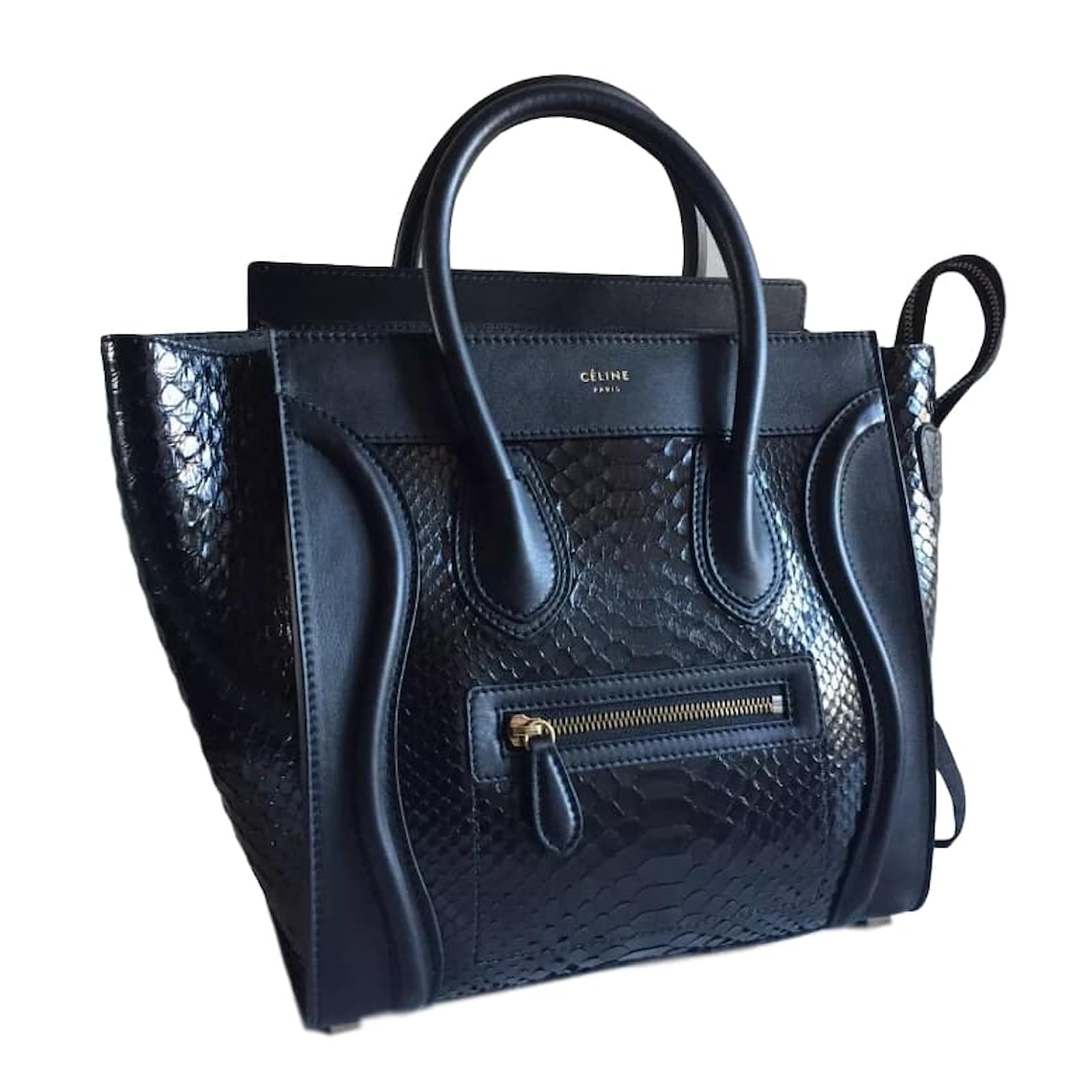 Céline Handbag Black Python ref.55243 - Joli Closet