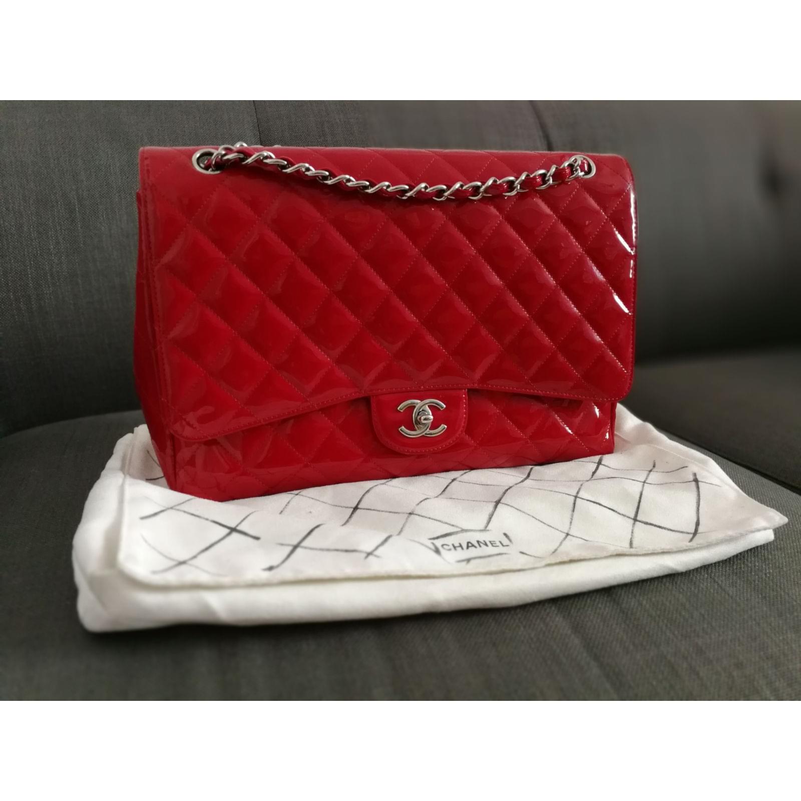 Classique Chanel Sacs à main Cuir vernis Rouge ref.46202 - Joli Closet