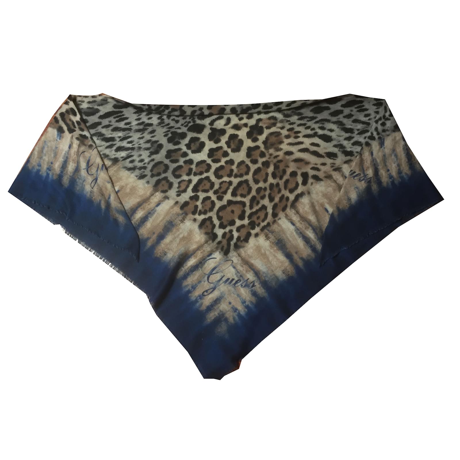 Guess Silk scarf Blue Cotton ref.46858 - Joli Closet