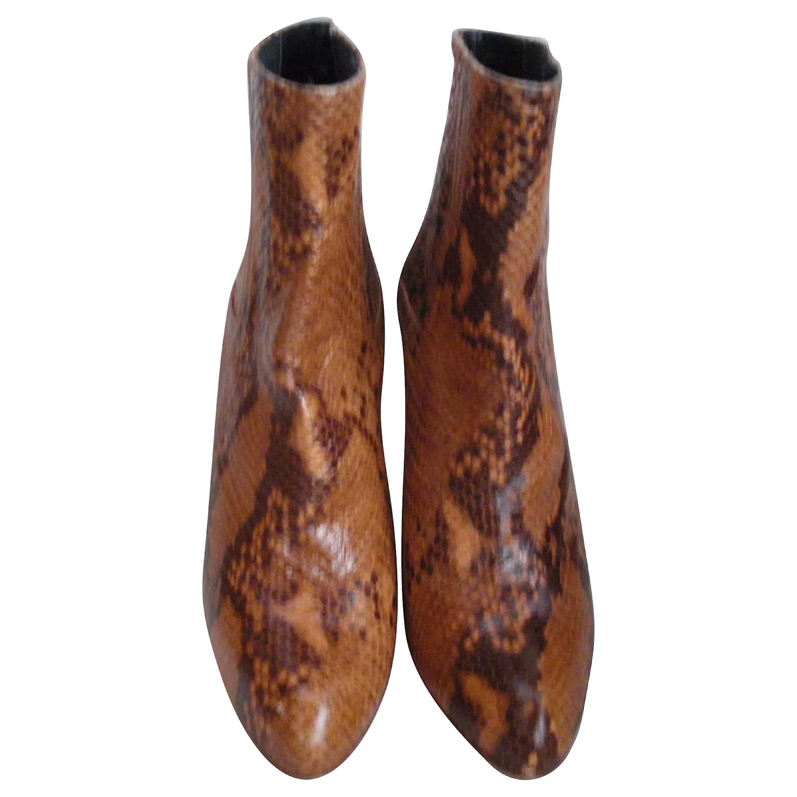 Zara Ankle Boots Python print Leather ref.47127 - Joli Closet