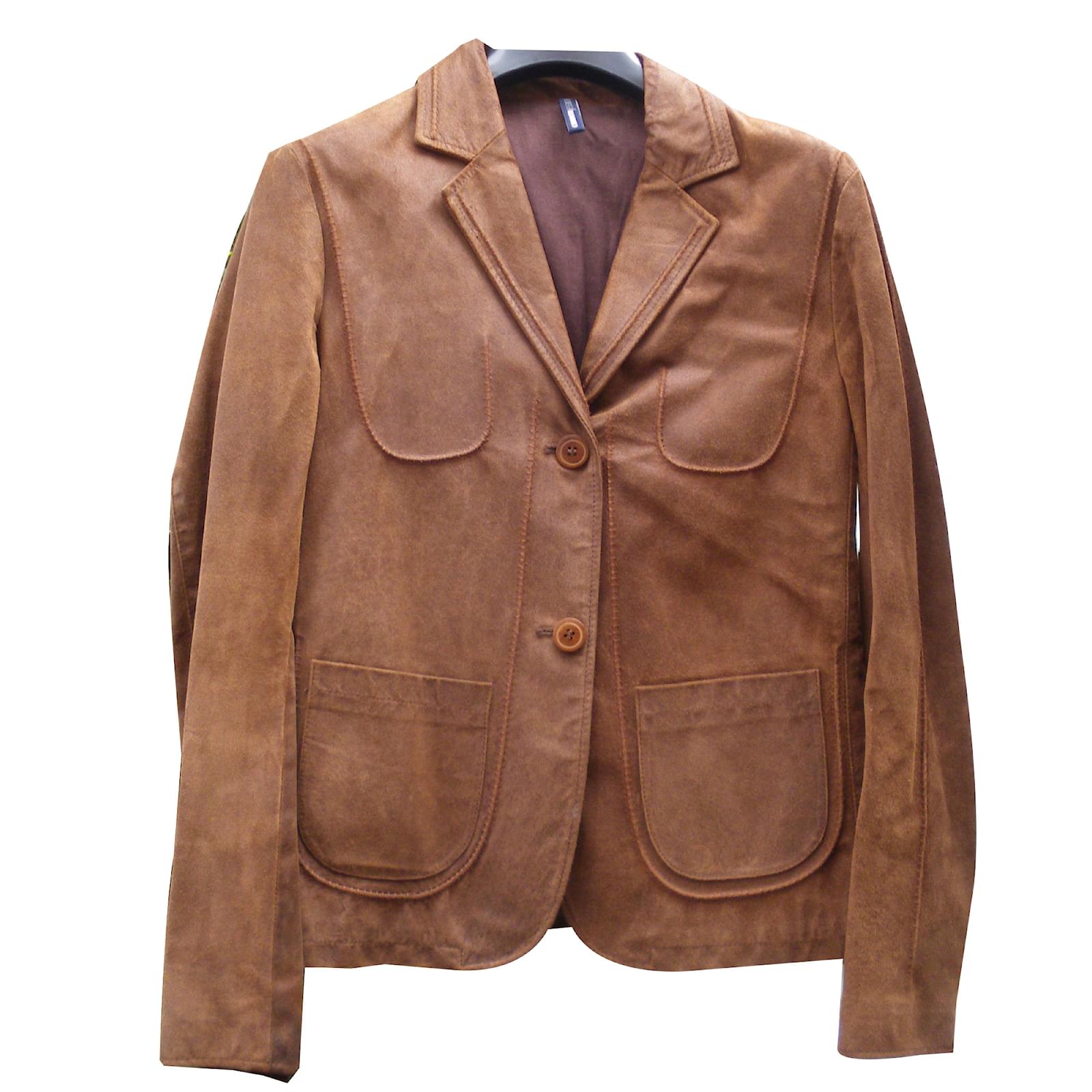 Cerruti 1881 Jackets Brown Leather ref.47472 - Joli Closet