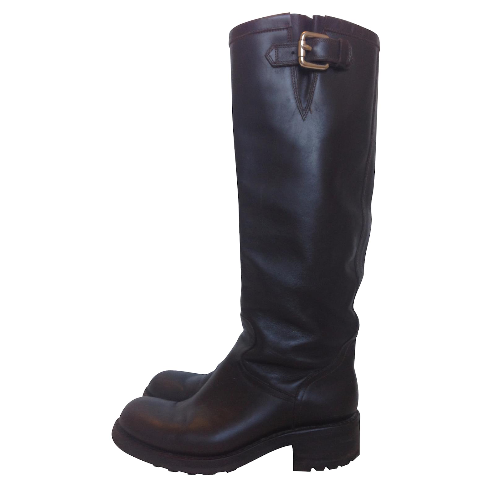 Free Lance geronimo biker boots Cuir Marron ref.48751 - Joli Closet