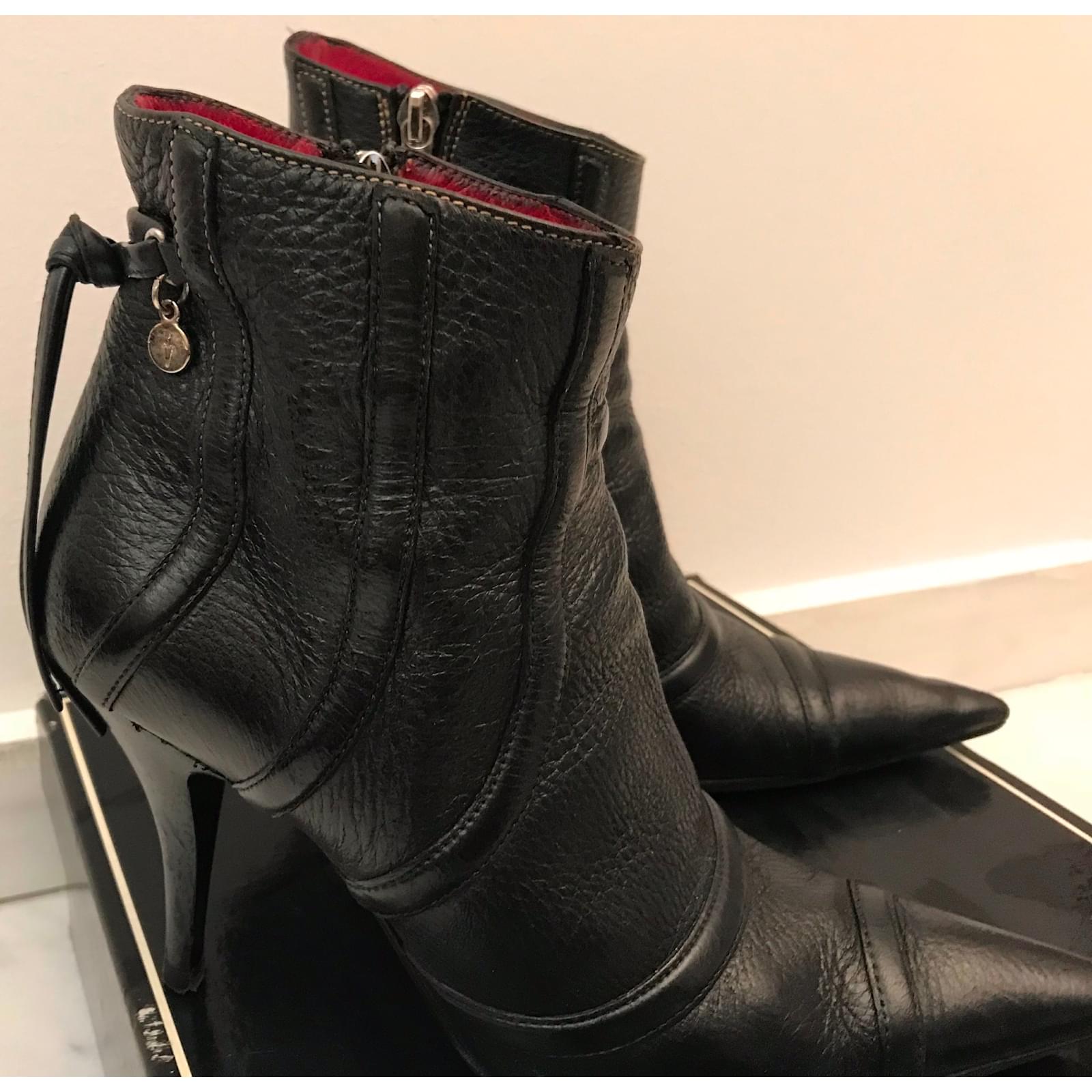 Cesare Paciotti Ankle Boots Black Leather ref.49219 - Joli Closet