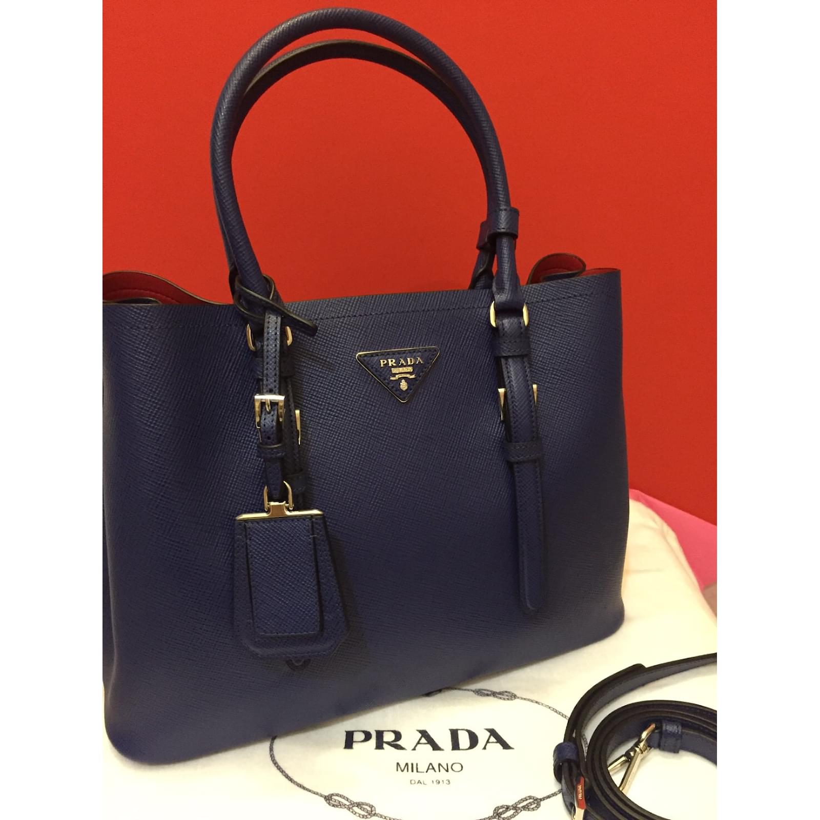 Prada Handbags Blue Leather ref.50547 - Joli Closet