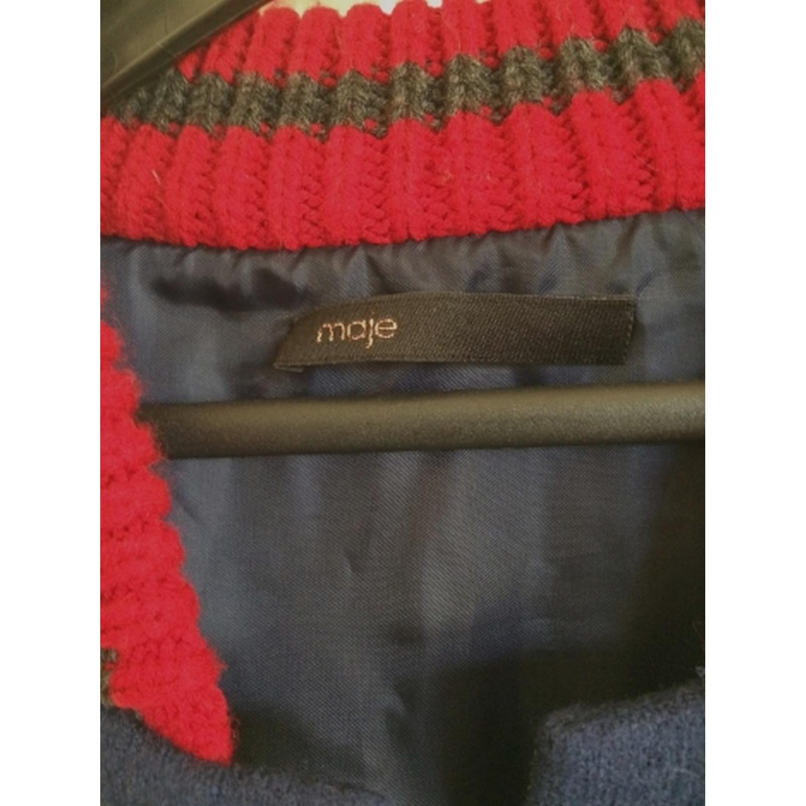 Maje Jackets Blue Wool ref.52628 - Joli Closet